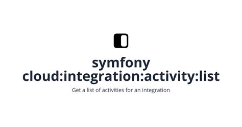 Symfony Cloudintegrationactivitylist Fig