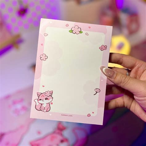 Sakura Fox Notepad Owloart