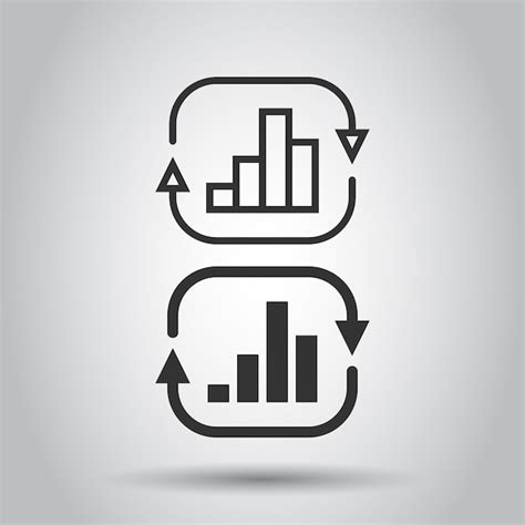 Premium Vector Growing Bar Graph Icon In Flat Style Increase Arrow Vector Illustration On