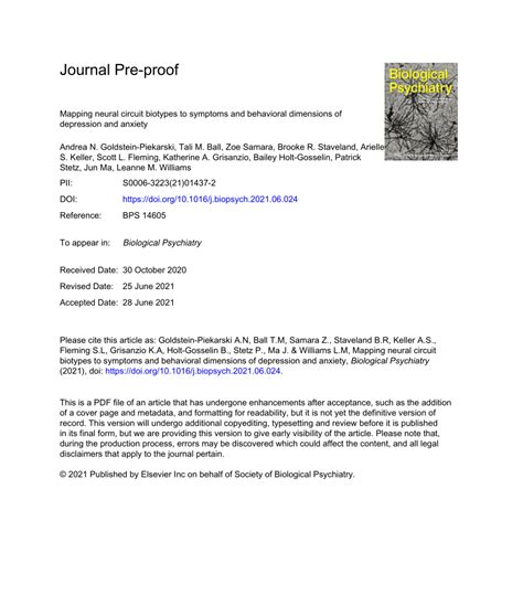 Pdf Mapping Neural Circuit Biotypes To Symptoms And Behavioral