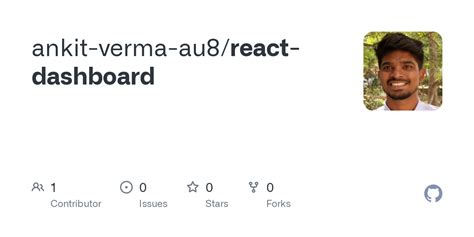 GitHub Ankit Verma Au React Dashboard