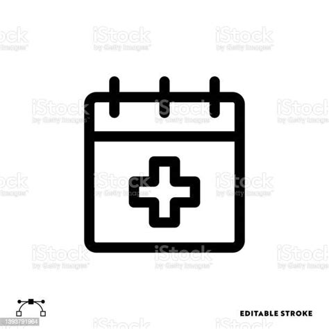 편집 가능한 뇌졸중이있는 건강 검진 약속 아이콘 디자인 웹 페이지 모바일 앱 Ui Ux 및 Gui 디자인에 적합합니다 건강관리와