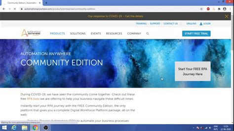 How To Download Automation Anywhere Community Edition 2019 Automation Anywhere 2019 Youtube