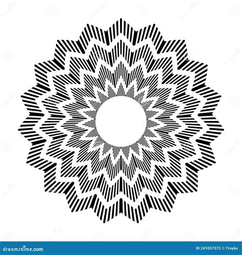 Abstract Decorative Geometric Zig Zag Circle Pattern Stock Vector