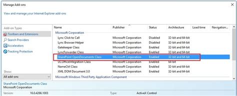 Internet Explorer Sharepoint Open Document Class Add On For 64bit Ie Stack Overflow