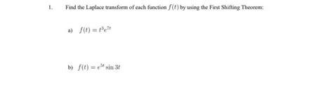 Solved Find The Laplace Transform Of Each Function F T Chegg