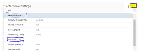 On The Vmc Vcenters The Snmp Receivers Option Is Available But The Edit