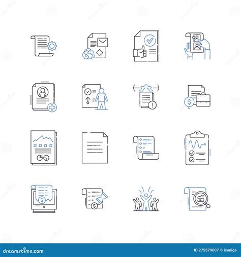 Certificates Line Icons Collection Accreditation Certification Diploma Endorsement