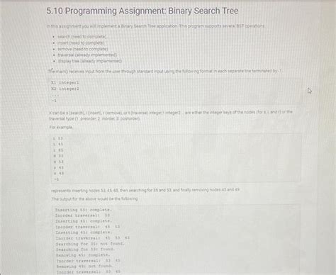 Solved 510 Programming Assignment Binary Search Tree In