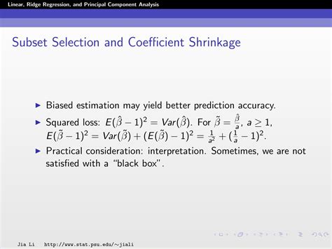linear ridge regression and principal component analysis