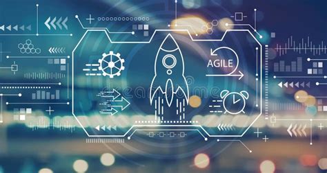 Agile Concept With Blurred City Lights Stock Illustration Illustration Of Abstract Diagram