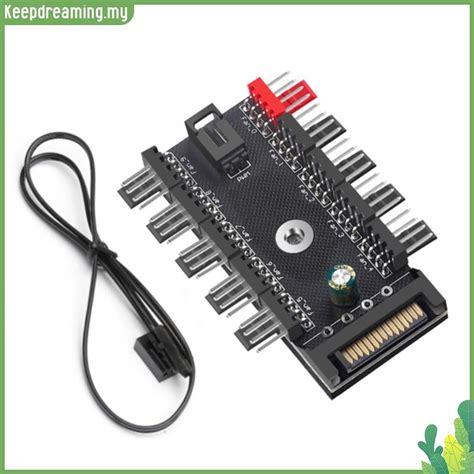 Keepdreaming Chassis Fan Hub 1 To 10 Way Splitter Hub Sata Powered 4 Pin Pwm Fan Hub Cooler