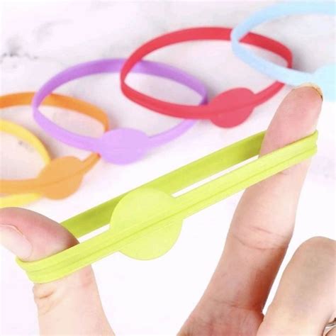 Glass Cup Marker Silicon Wrap Around Band Set Of 6 Multiple Colors