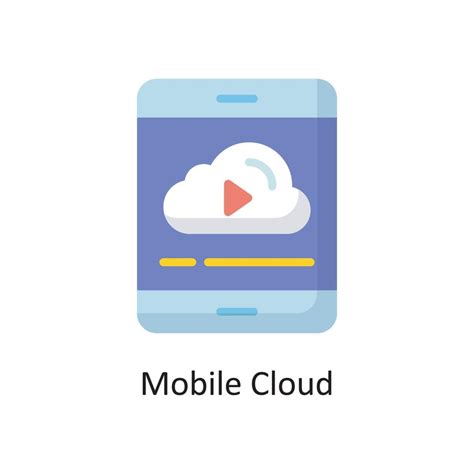 Mobile Cloud Vector Flat Icon Design Illustration Cloud Computing Symbol On White Background