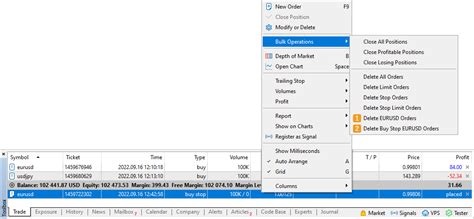 Close Positions Or Delete Pending Orders In Bulk Metatrader45 User