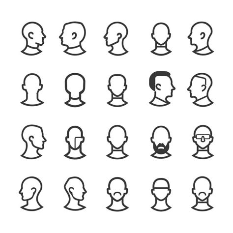 미니멀리스트 라인 아트 아이콘 인간 컬렉션 세트 로고 기호 프리미엄 Ai 생성 벡터