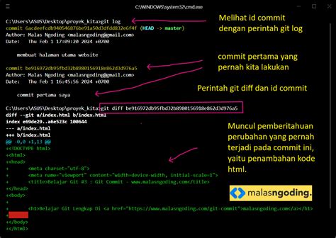 Tutorial Git Melihat Perubahan Revisi Dengan Git Diff Malas Ngoding