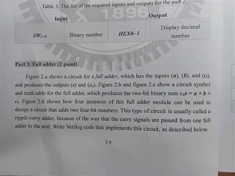 Solved Part 4 Add Two 1 Digit Bcd Numbers 2 Points In