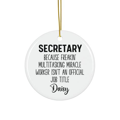 Personalized Secretary T Secretary Ornament Appreciation T For Coworker Christmas