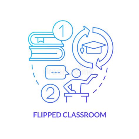 Flipped Classroom Blue Gradient Concept Icon Stock Vector