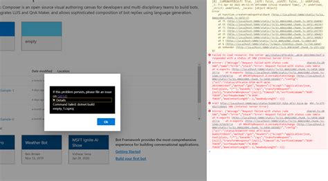 Fail To Create Bot · Issue 6705 · Microsoftbotframework Composer · Github