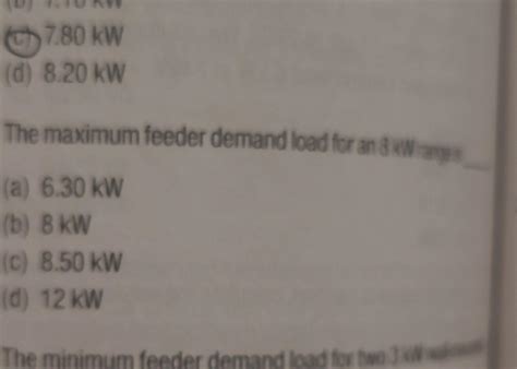 Solved The Maximum Feeder Demand Load For An 8 W W Apes A