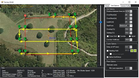 strange route for survey grid route mission planner ardupilot