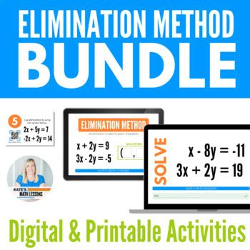 Solving Systems Of Equations By Elimination Bundle Of Activities