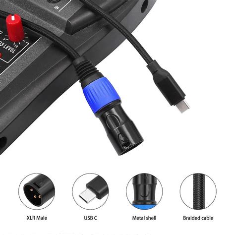 Usb C To Xlr Male Audio Cable Output Cable Audio Connector For Mixer Speaker 100cm Fruugo Uk