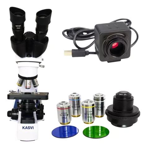 Microscópio Ótica Infinita K55 Oib Binocular Câmera 5 0mpx Frete Grátis
