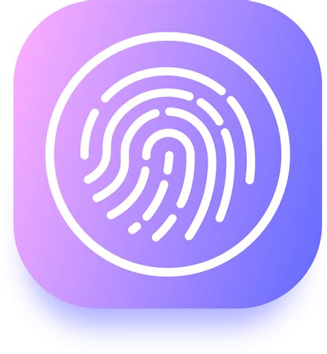 Free Touch Id Icon Illustration In Flat Design Style Fingerprint Sign