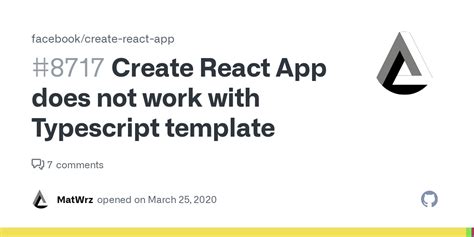 Create React App Does Not Work With Typescript Template · Issue 8717 · Facebookcreate React