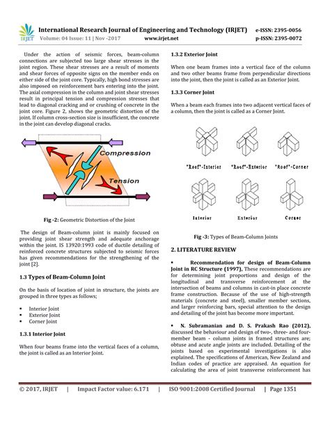 Analysis Of Beam Column Joint Subjected To Seismic Lateral Loading A
