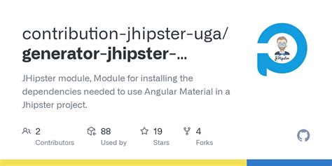 Github Contribution Jhipster Ugagenerator Jhipster Angular Material