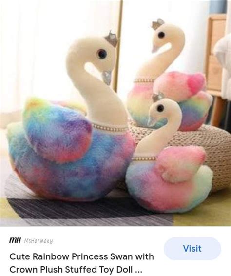 Rainbow Princess Swan Plush Hobbies And Toys Toys And Games On Carousell