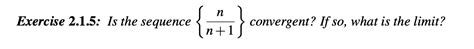 solved exercise 2 1 5 is the sequence {n 1n} convergent if