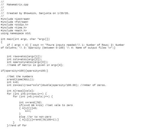 Part Matrix Multiplication Use The Code Chegg