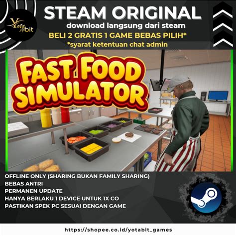 Jual Fast Food Simulator Pc Game Sharing Original Offline Shopee