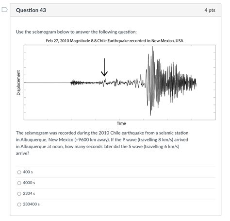 Solved Use The Seismogram Below To Answer The Following