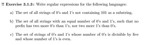 Solved Exercise 313 Write Regular Expressions For The Following
