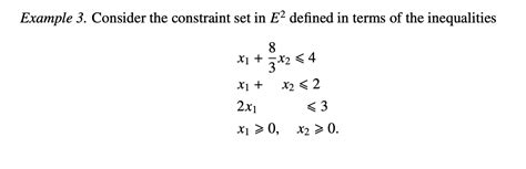solved example 3 consider the constraint set in e defined