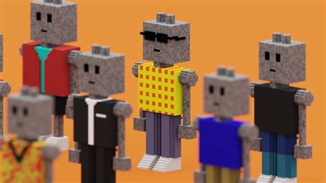 D Unique Voxel Robots NFT Collection TurboSquid
