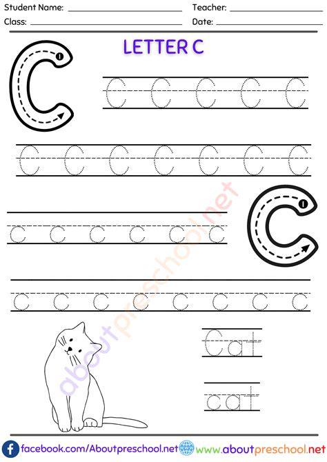 Kindergarten Letter Trace C About Preschool