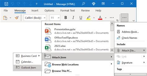 Add An Attachment In Outlook For Windows Microsoft Outlook 365