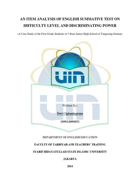 Skripsi 3 Difficulty Analysis Download Free Pdf Multiple Choice