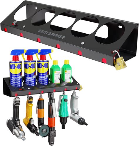 Unitedpower Pneumatic Tool Holder Lockableaerosol Rack Combo Wall