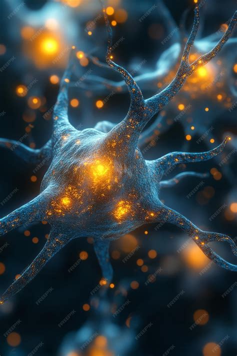 A Closeup Of Multiple Neurons Interacting With Each Other Forming A