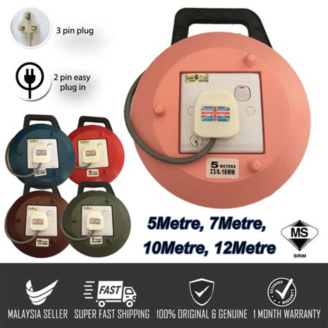 Round Extension Trailing Socket And Plug 5 Meter 7meter 10meter 12meter [sirim Certified 2 Pin