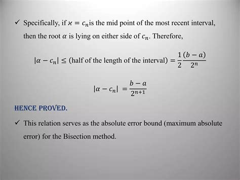 bisection theorem proof and convergence analysis pdf