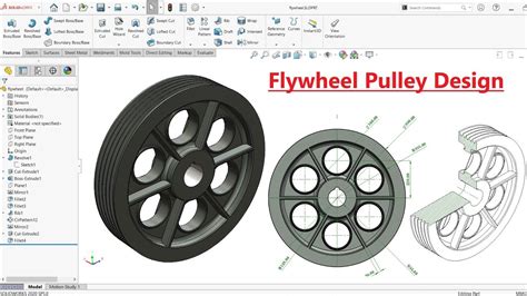 Solidworks Tutorial | Flywheel Pulley Design in Solidworks - YouTube